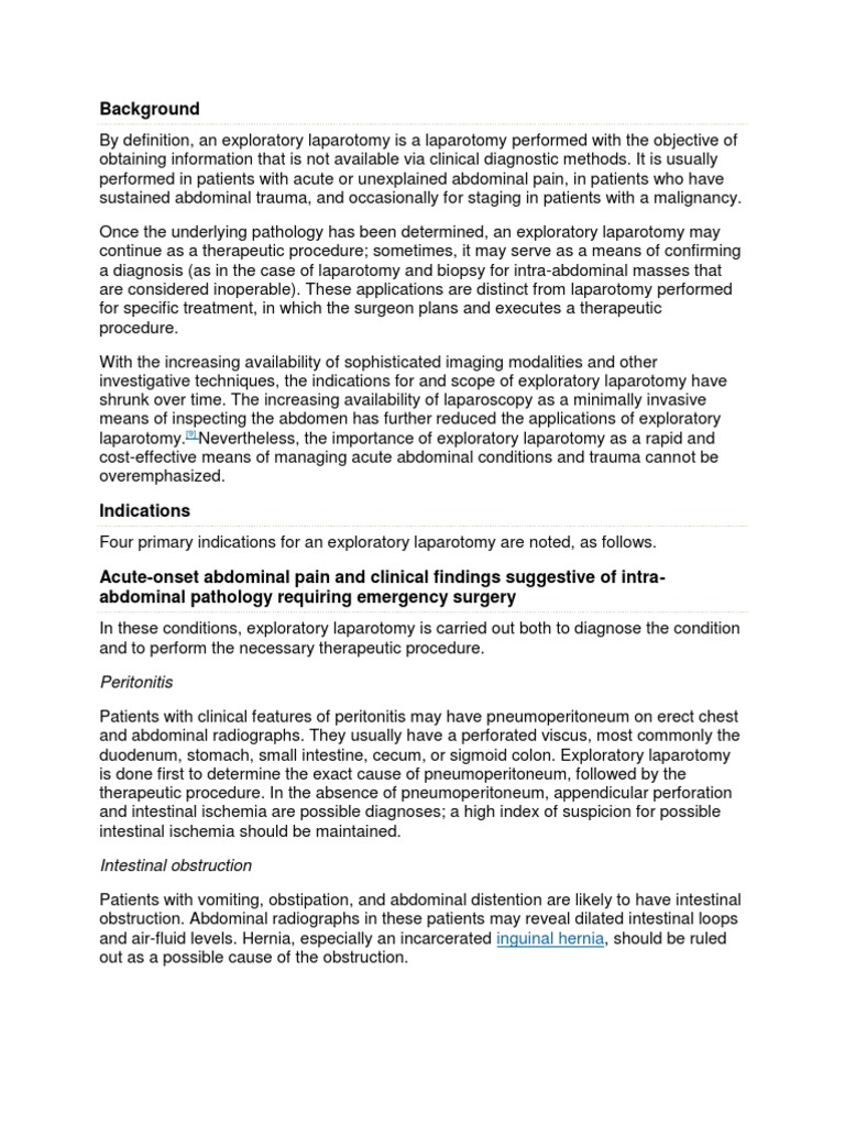 Background - Docx Print | PDF | Peritoneum | Medical Diagnosis