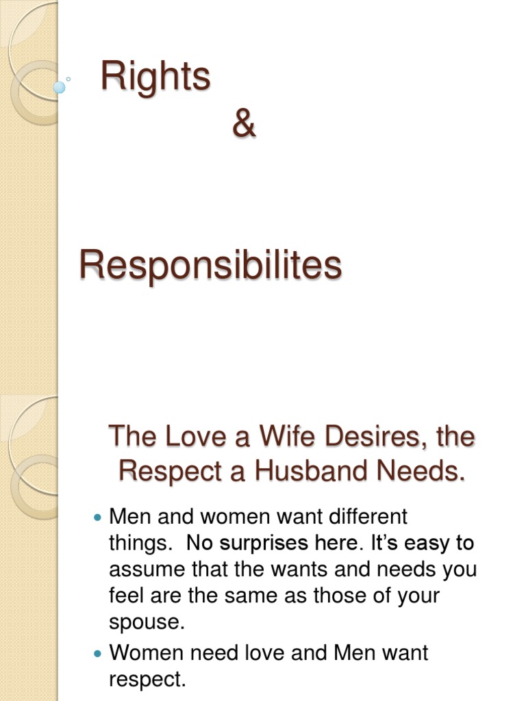 Session 10 Rights & Responsibilities in Marriage | PDF | Wife | Husband