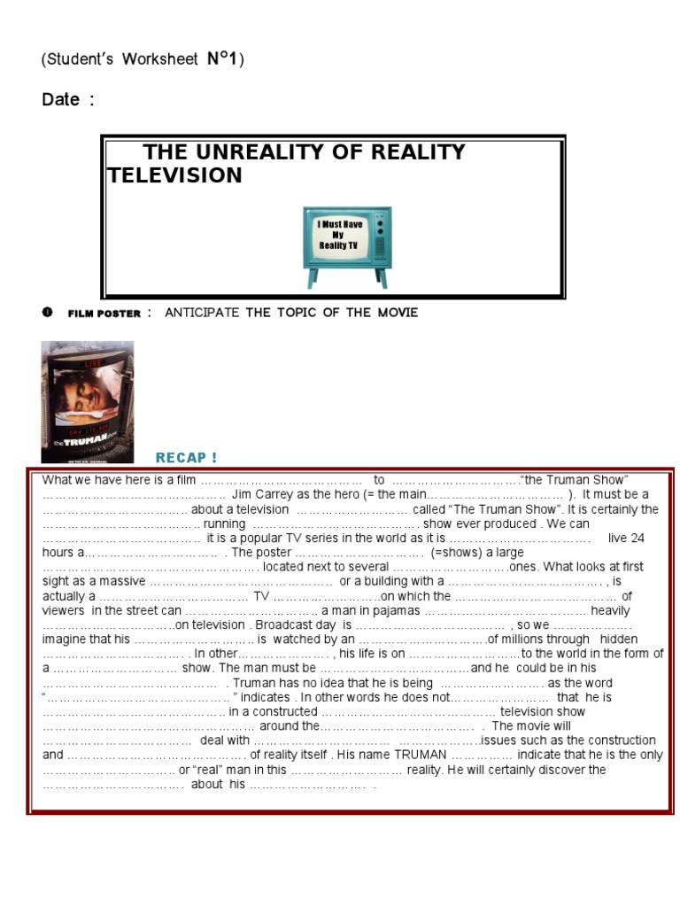 The Truman Show Film Poster Cloze Test | PDF