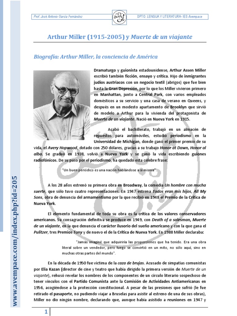 Biografía de Arthur Miller | PDF | Clásicos
