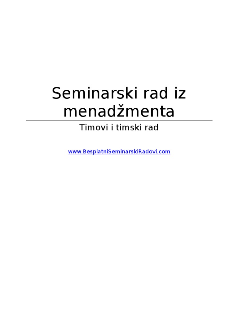 Timski Rad | PDF