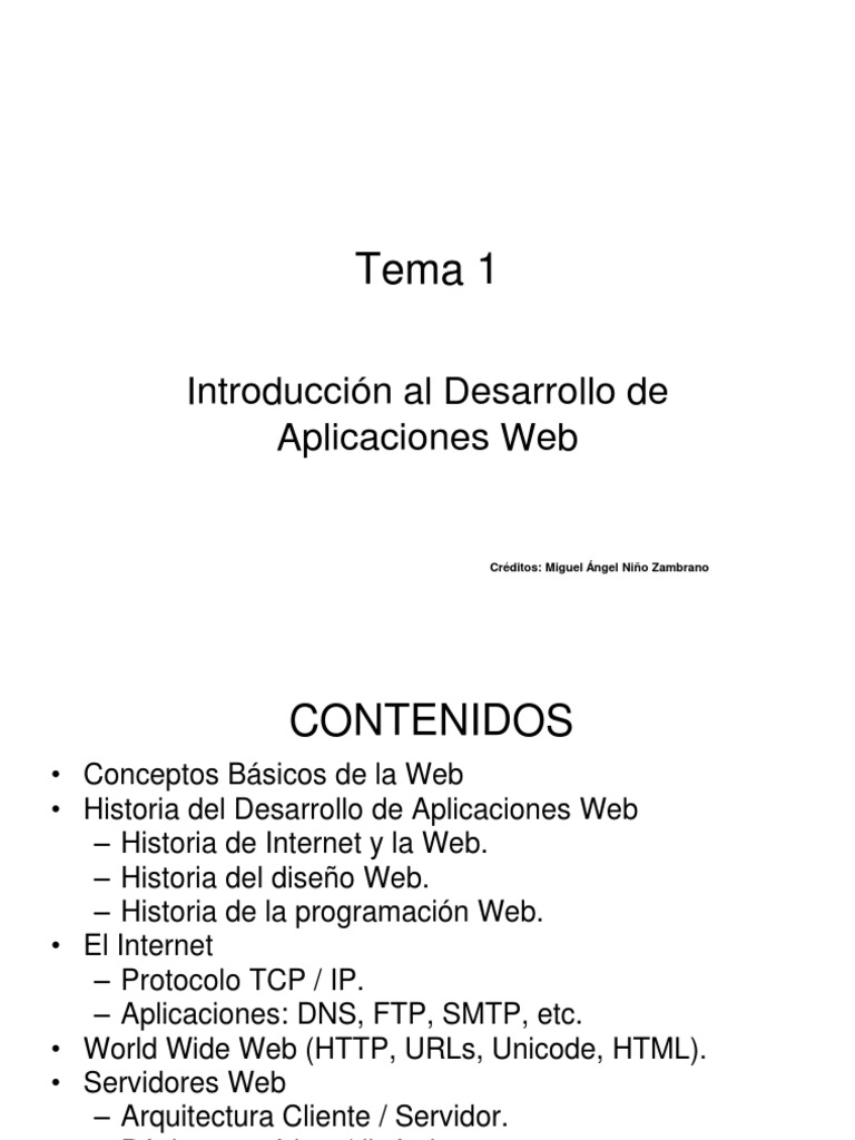 Tema 1 Introduccion Al Desarrollo Web | PDF | Servidor web | Internet y web