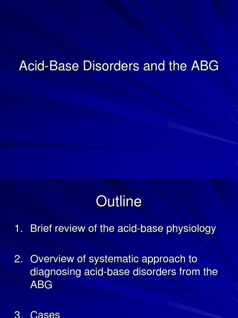 Acid-Base Disorders and The ABG | PDF | Intensive Care Medicine ...
