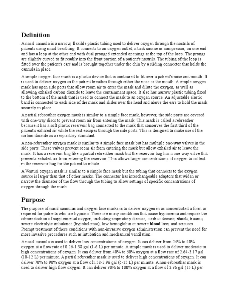 Oxygen Use For Cluster Headaches | PDF | Respiration | Medicine