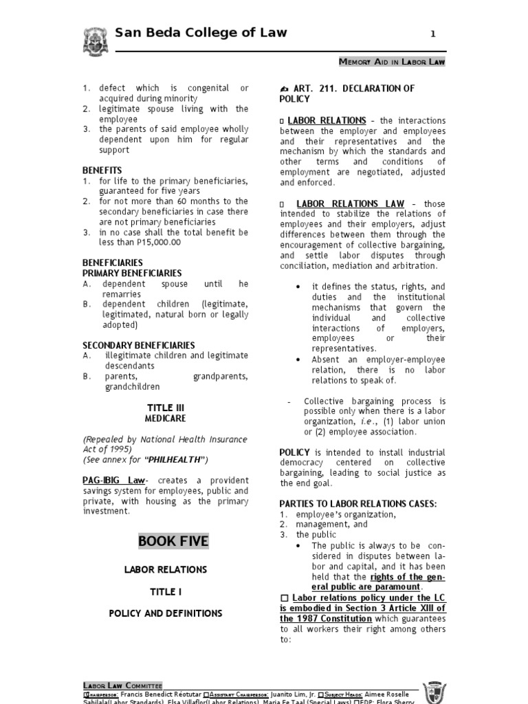 Labor Relation Reviewer by Yming | PDF | Arbitration | Employment