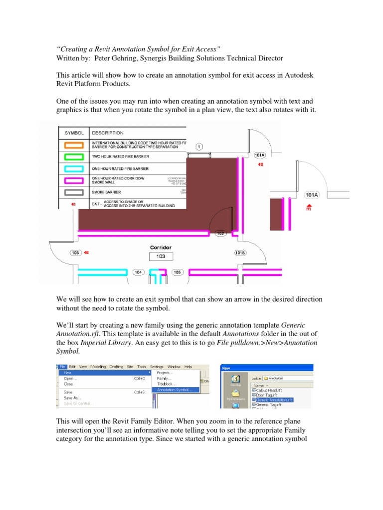 Creating Revit Annotation Symbol Exit Access 100107 | Download Free PDF ...
