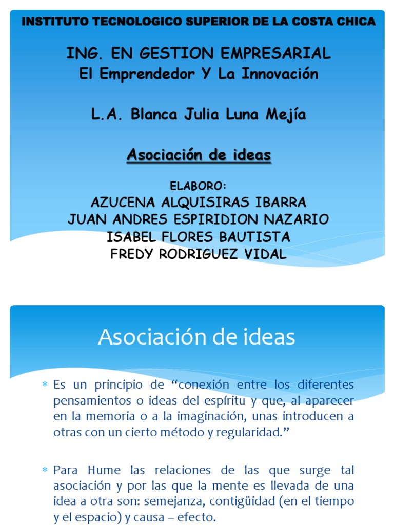 Asociacion de Ideas | PDF | David Hume | Método científico
