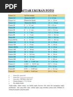 Ukuran Foto 2R 3R 4R 5R 6R 8R 10R Sampai 30R, 2x3 3x4 4x6, 4D Dalam Pixel, MM, CM, Dan Inchi | PDF