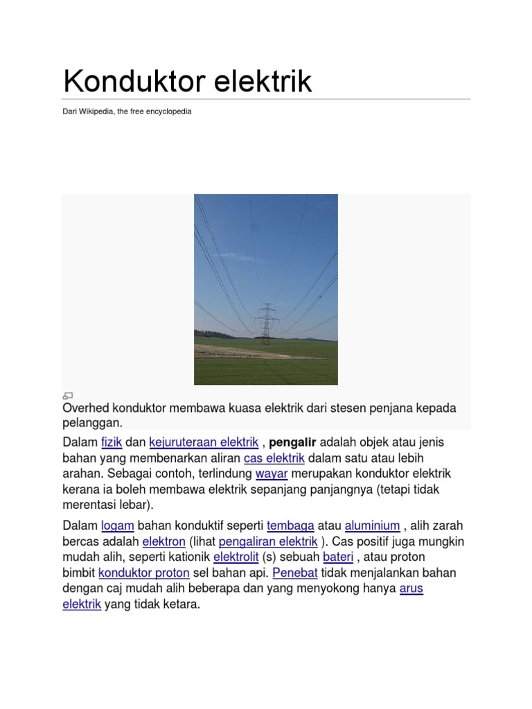 Definisi dan Contoh Konduktor Elektrik | PDF