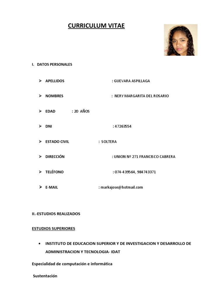 Currículum Vitae de Nery Guevara | PDF