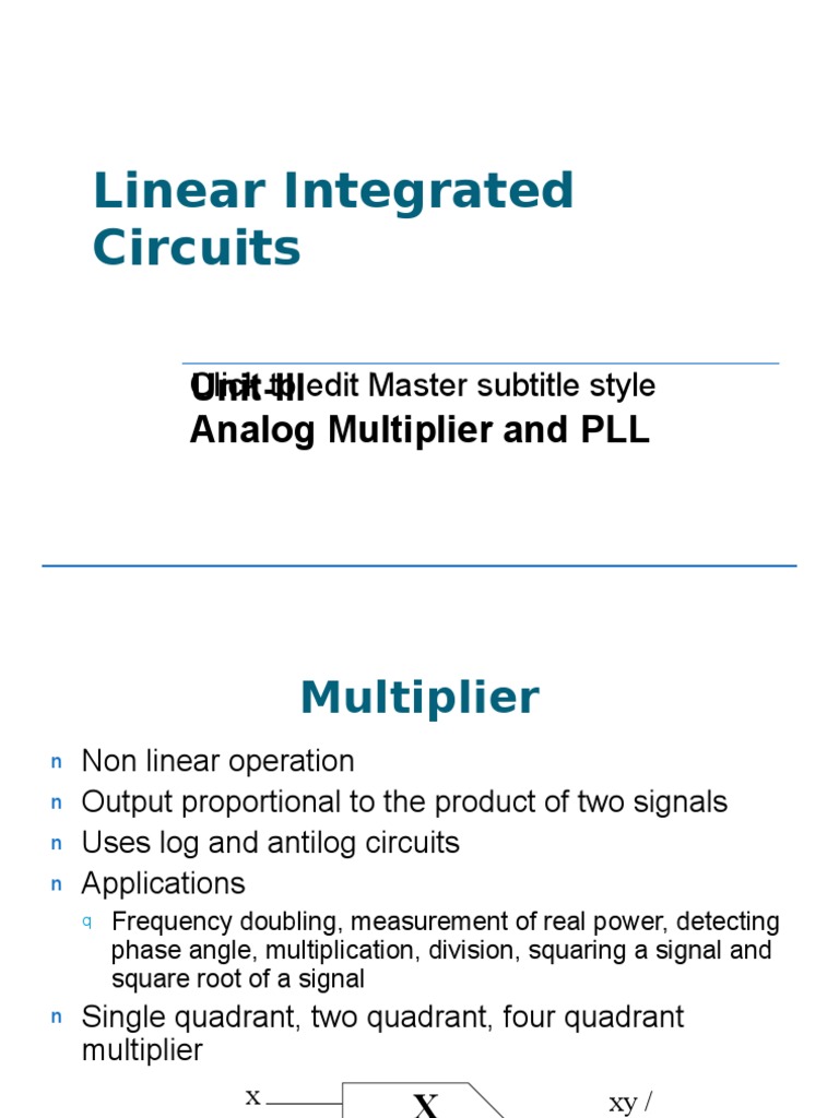 LIC Unit 3 | Download Free PDF | Amplifier | Analog Circuits