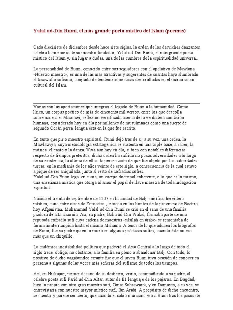 Yalal Ud Rumi | PDF | Rumi | El sufismo