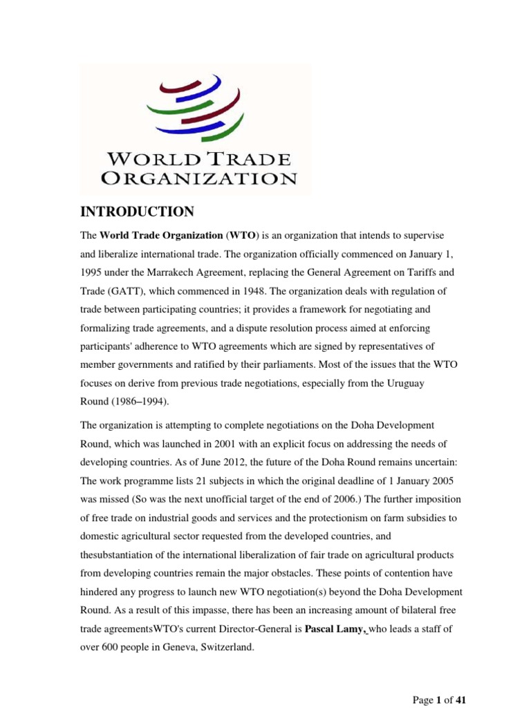 World Trade Organization | PDF | Doha Development Round | World Trade ...