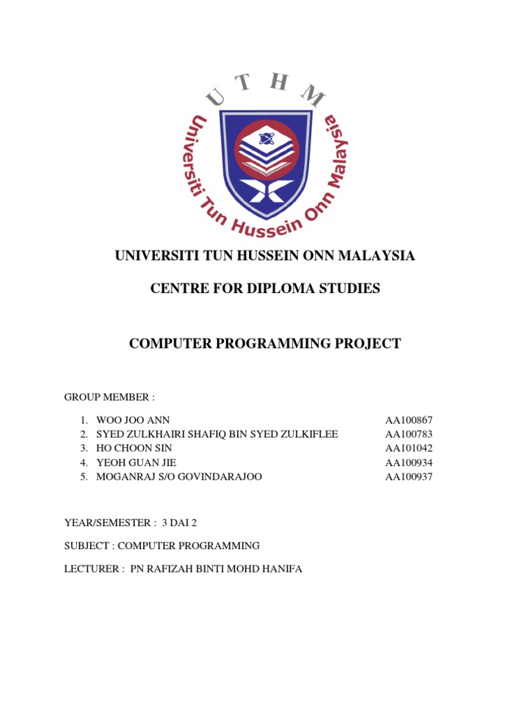 Final Project C++ | PDF | Computer Programming | Computer Program