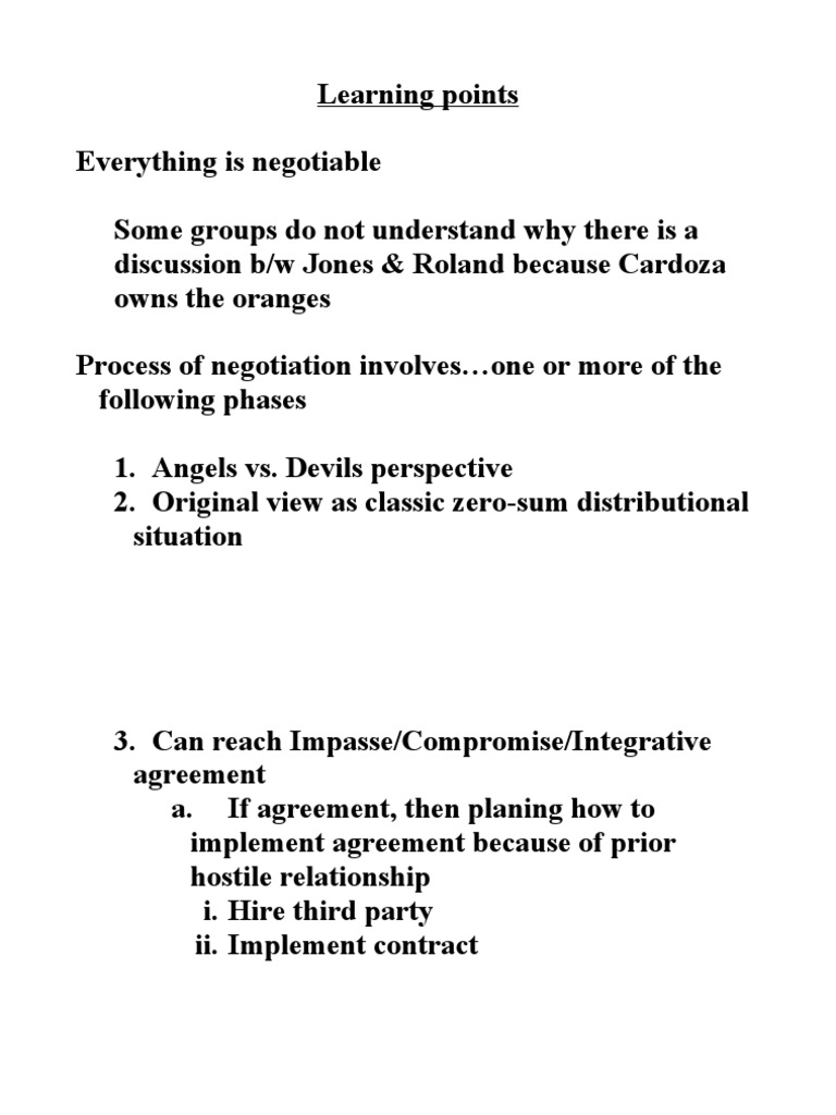 Ugli Orange Negotiation-Learning Points | PDF | Negotiation | Migrant ...