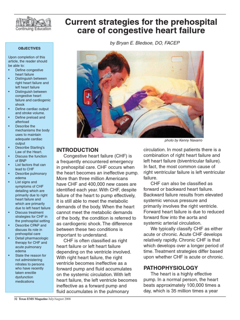 Current Strategies For The Prehospital Care of Congestive Heart Failure ...