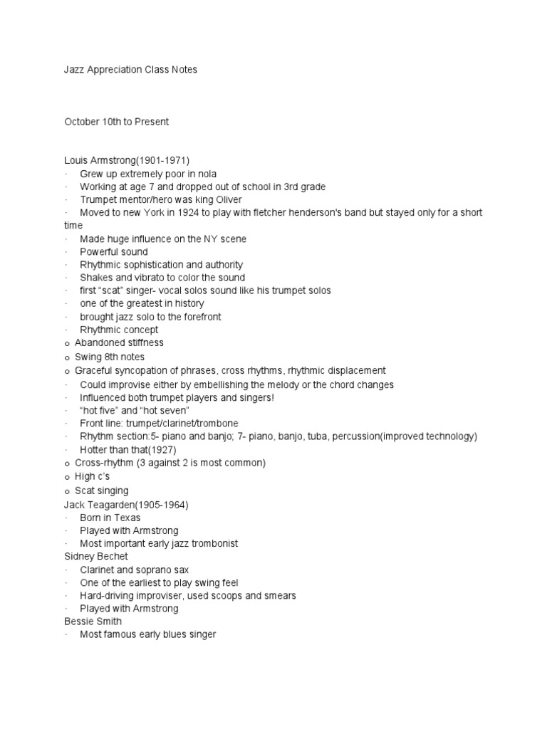 Jazz Appreciation Midterm | PDF | Jazz | Saxophone