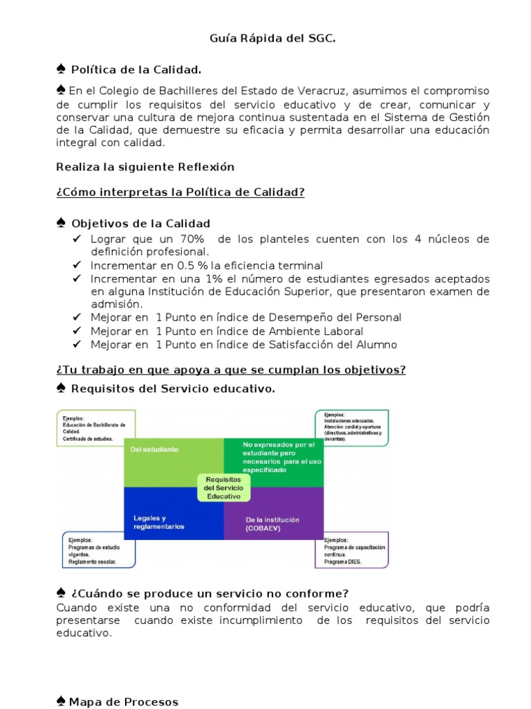 Guía Rápida Del SGC | PDF | Gestión de la calidad | Calidad (comercial)