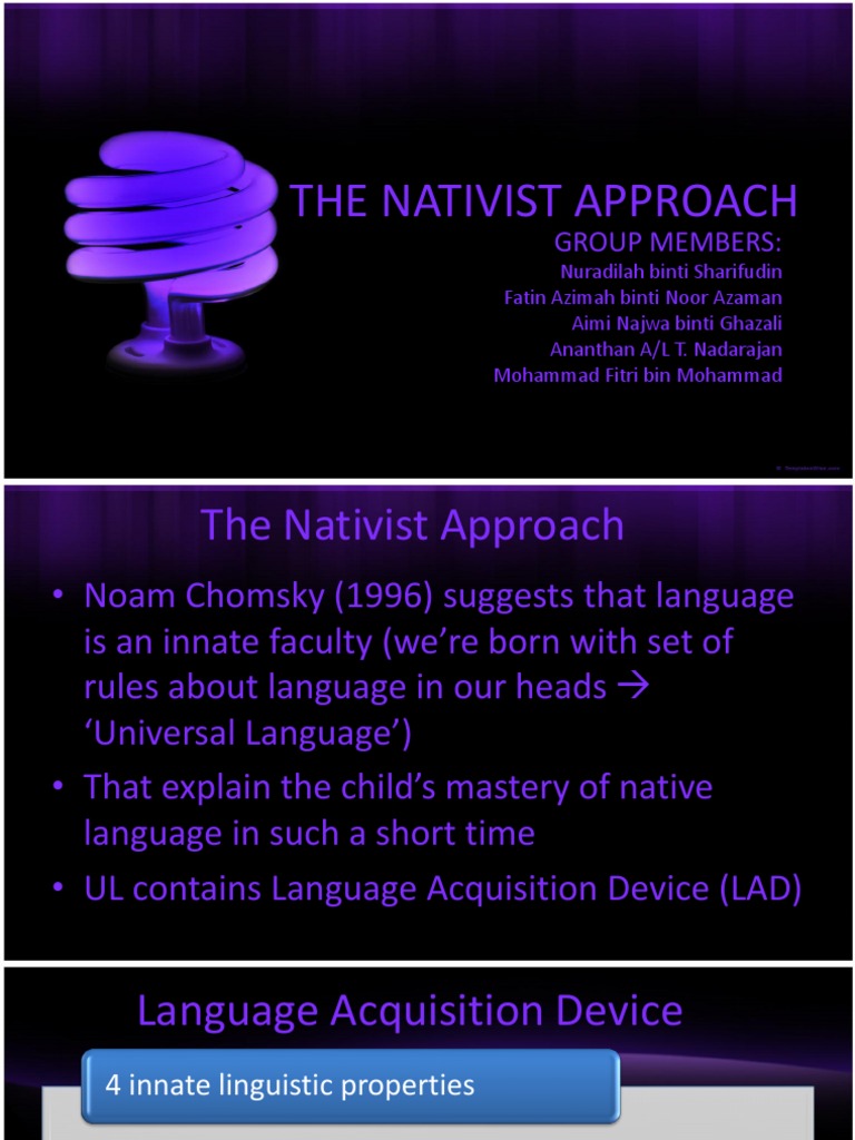 The Nativist Approach Language Acquisition Linguistics