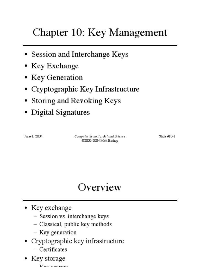 Chapter 10: Key Management | PDF | Public Key Cryptography | Key (Cryptography)