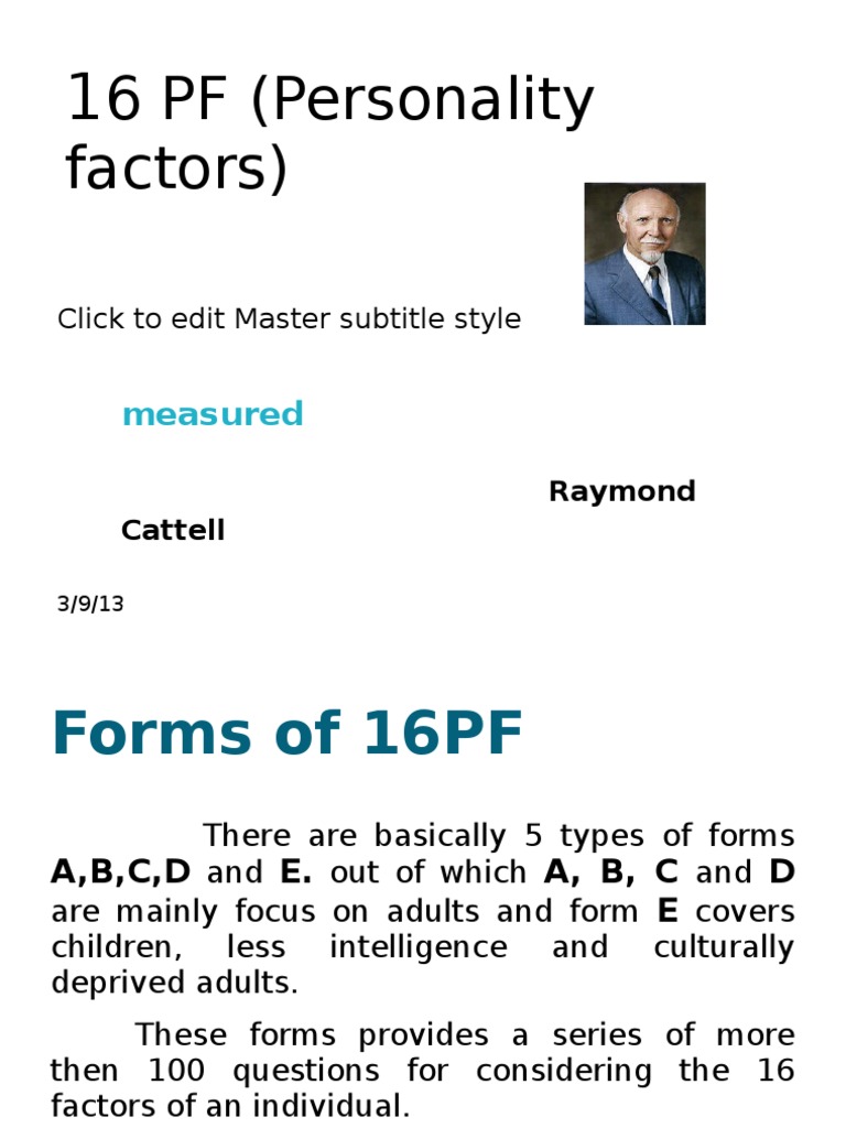 16 Personality Factor | PDF | Action (Philosophy) | Social Psychology