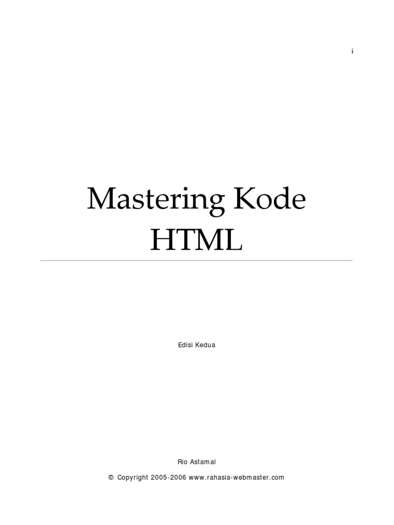 Mastering Kode HTML - Full | PDF