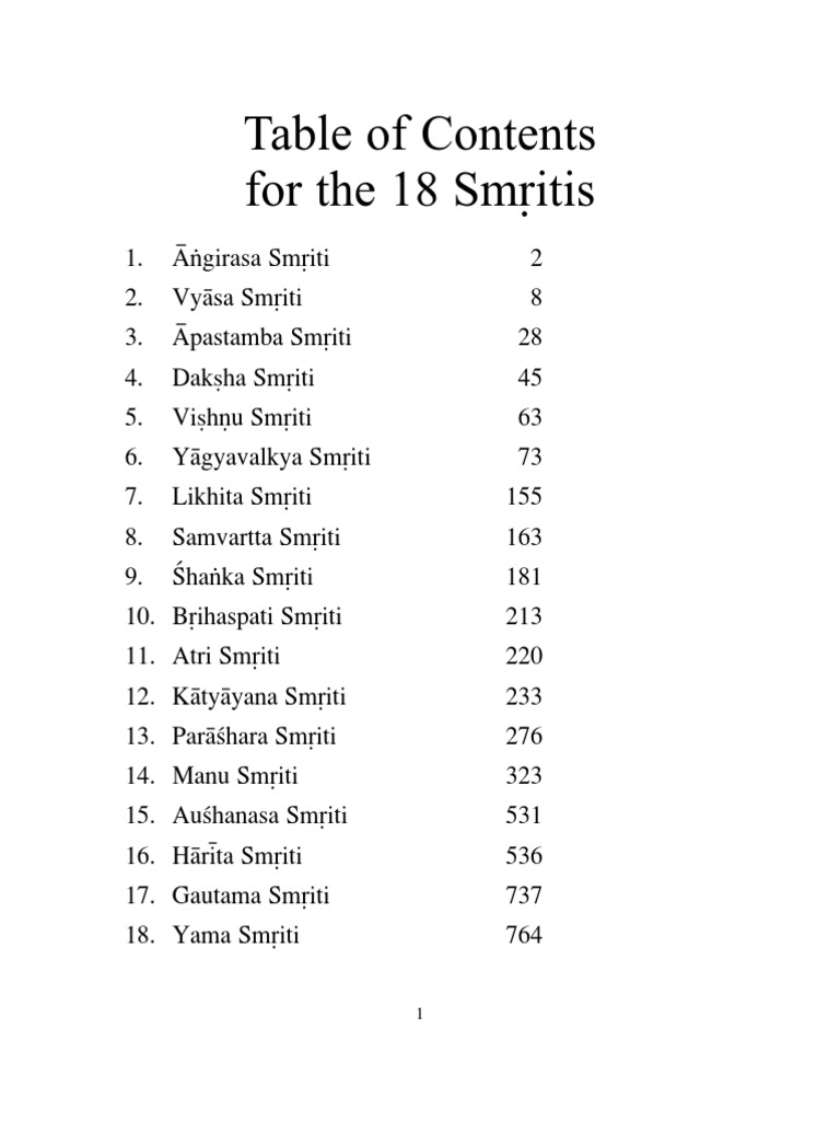 Overview of the 18 Smritis | PDF | Cooking, Food & Wine