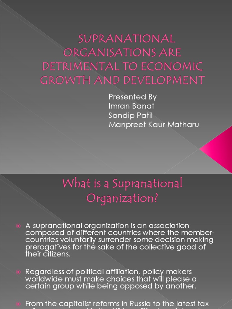 Supranational Organisations - Final | PDF | International Monetary Fund ...