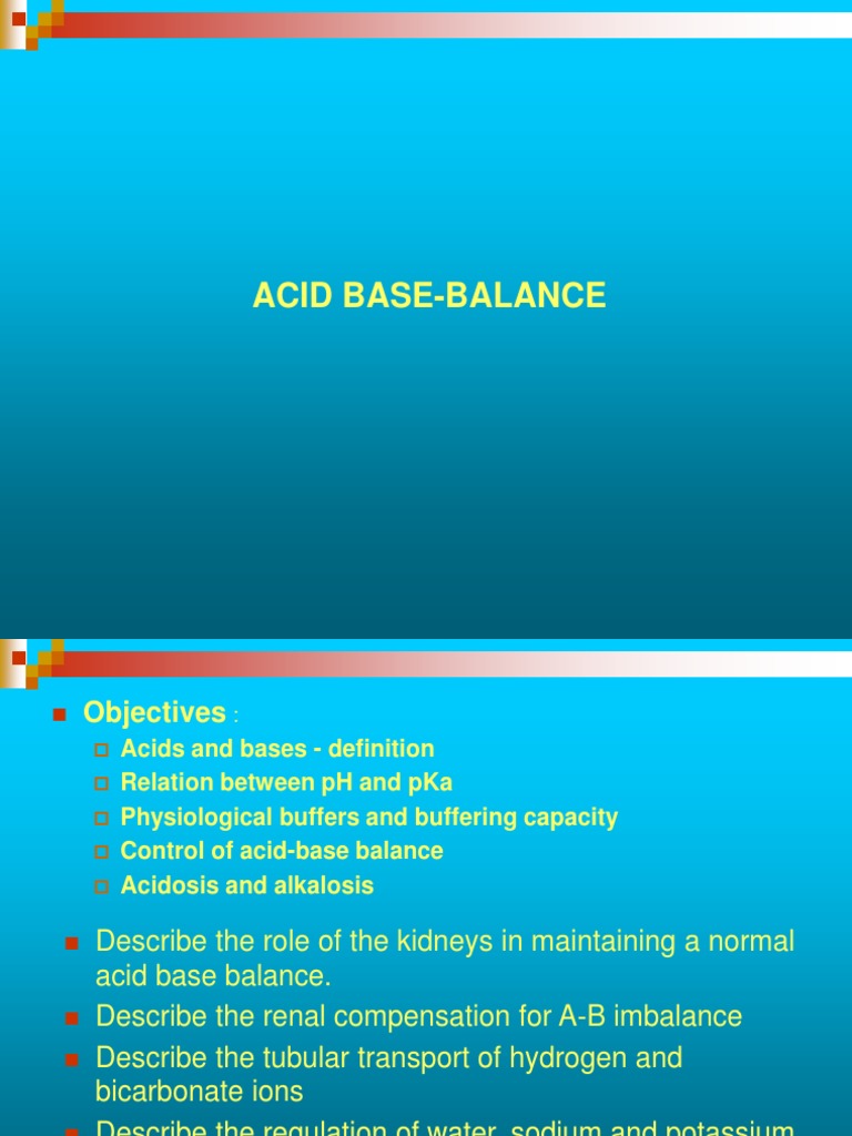 Acid Base Balance Physiology | PDF | Buffer Solution | Acid ...