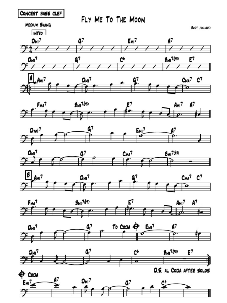 Fly Me To The Moon - Concert Bass Clef | PDF