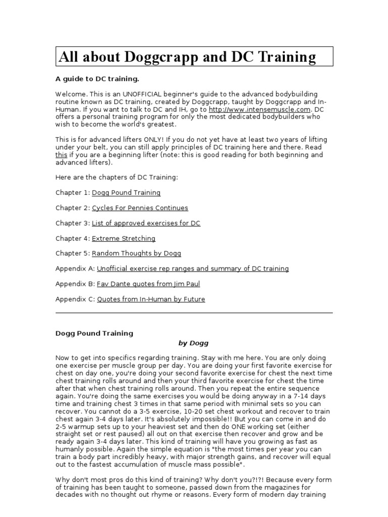Doggcrapp DC Training Guide | PDF
