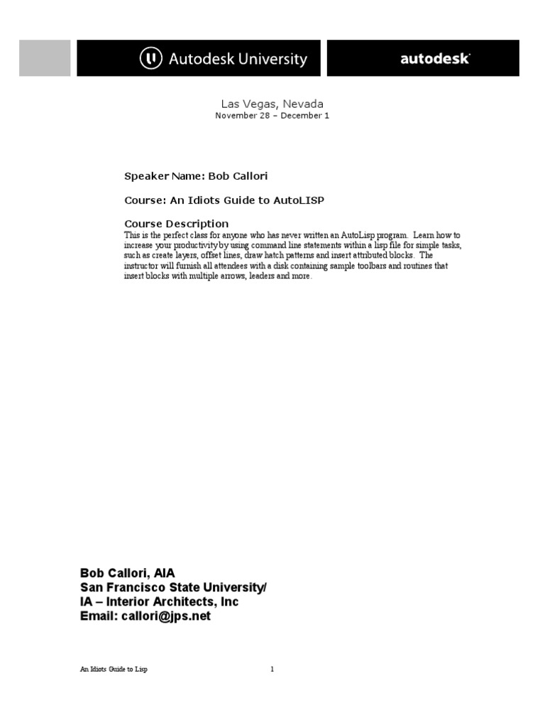 An Idiots Guide To AutoLISP | PDF | Command Line Interface | Notation