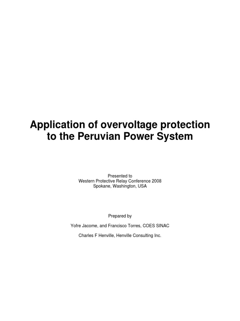 Overvoltage Protection | PDF | Electric Power System | Transformer
