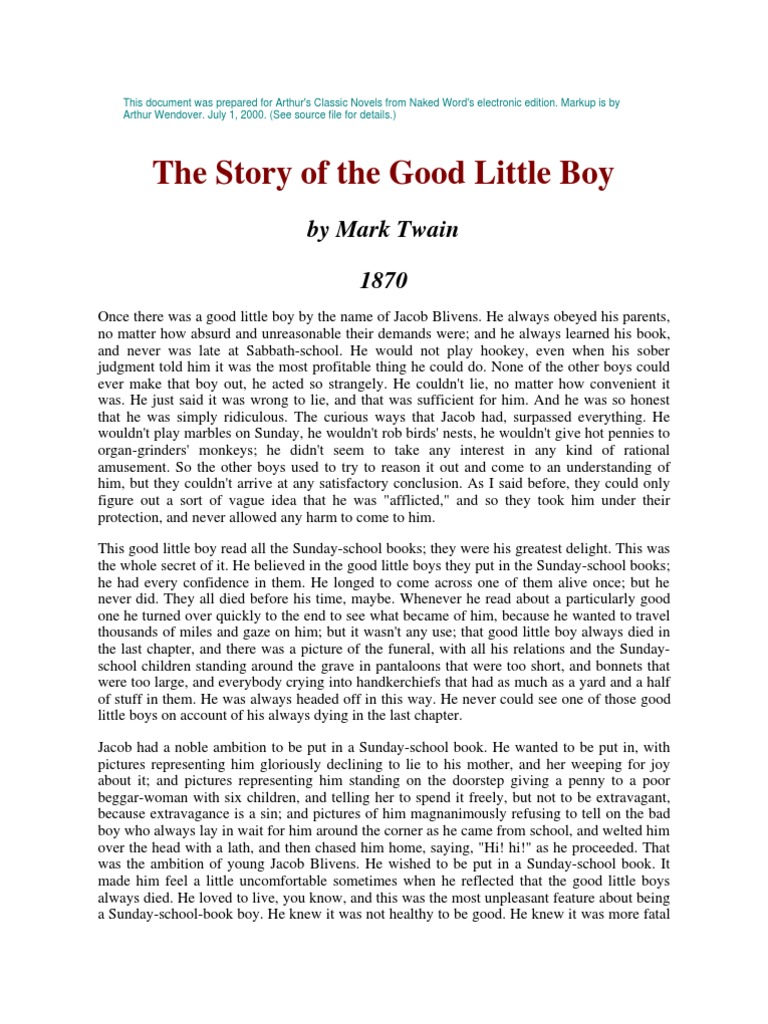 Mark Twain - The Story of the Good Little Boy