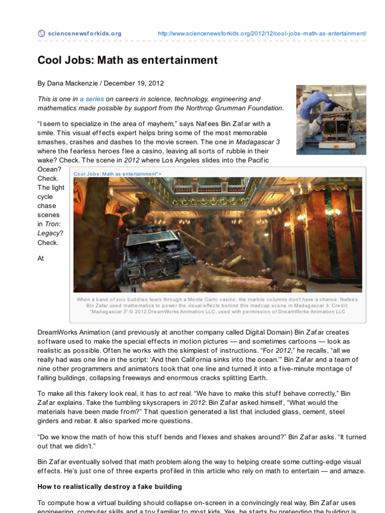 Cool Jobs Math As Entertainment | PDF | Shape | Magic (Illusion)