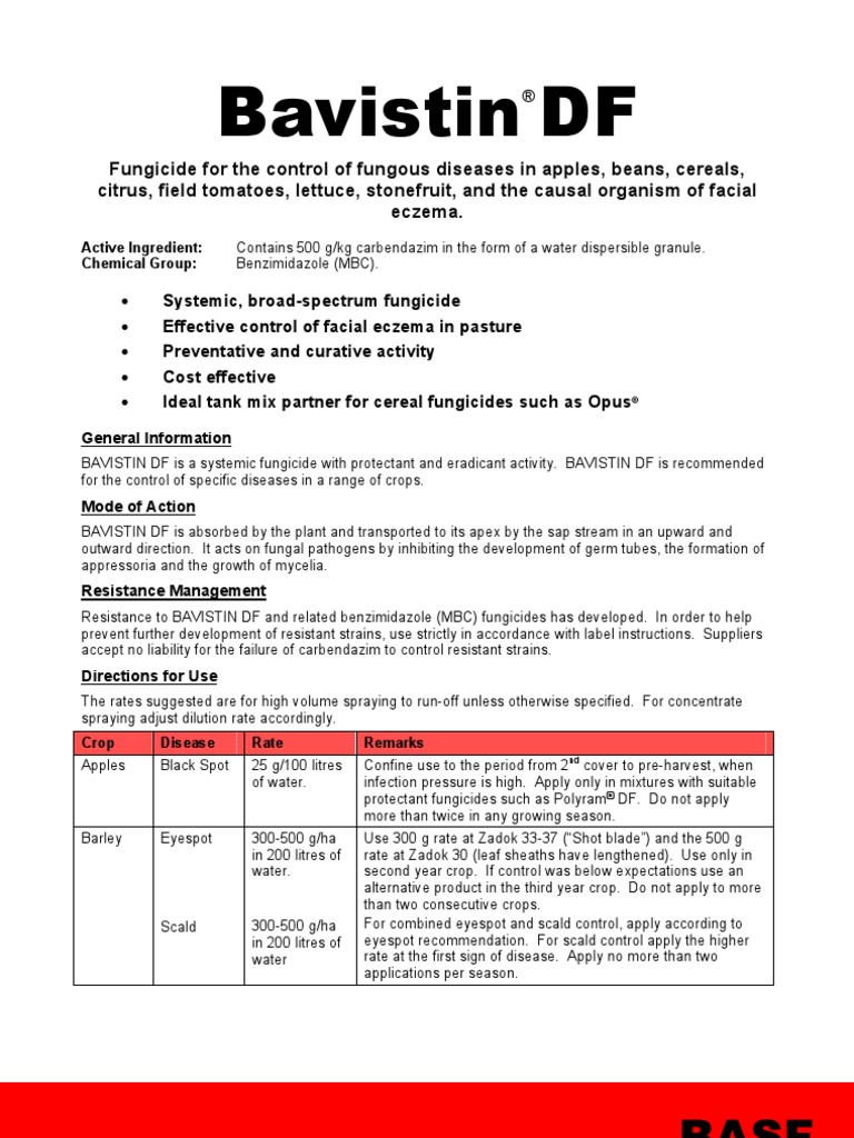 Bavistin (Fungicide) | PDF | Fungicide | Nature