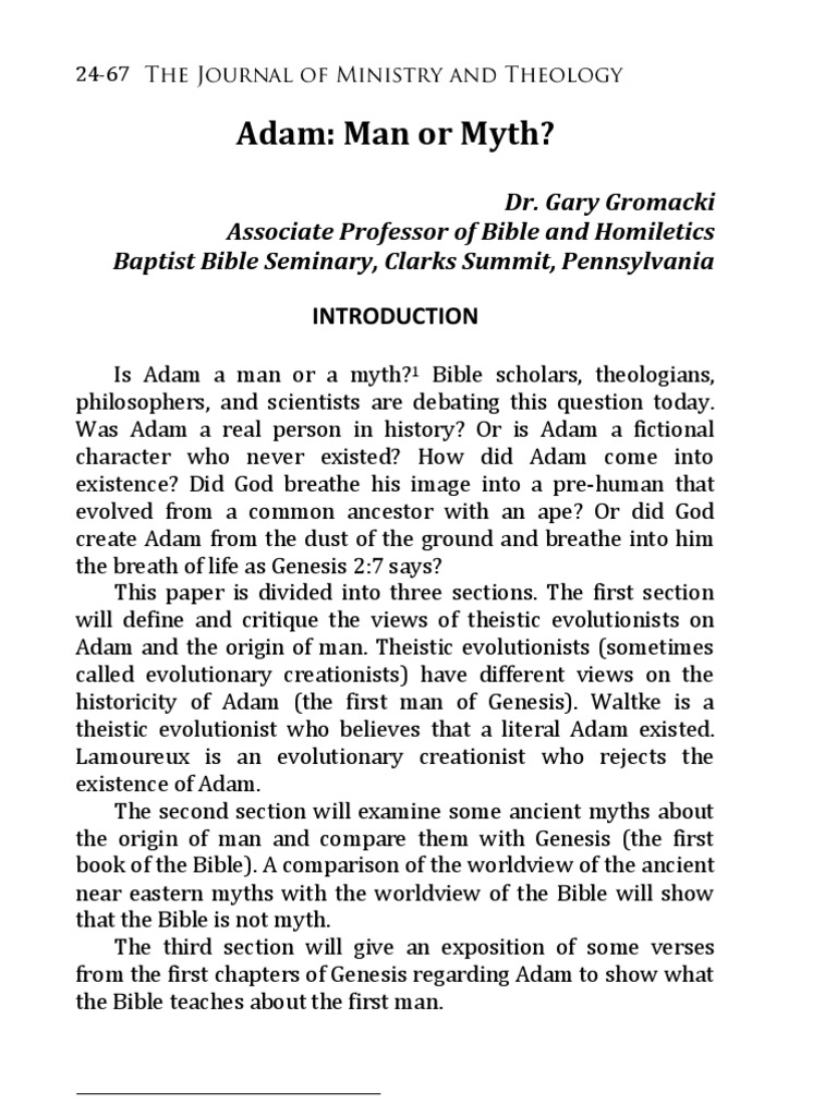 Adam Man or Myth | PDF