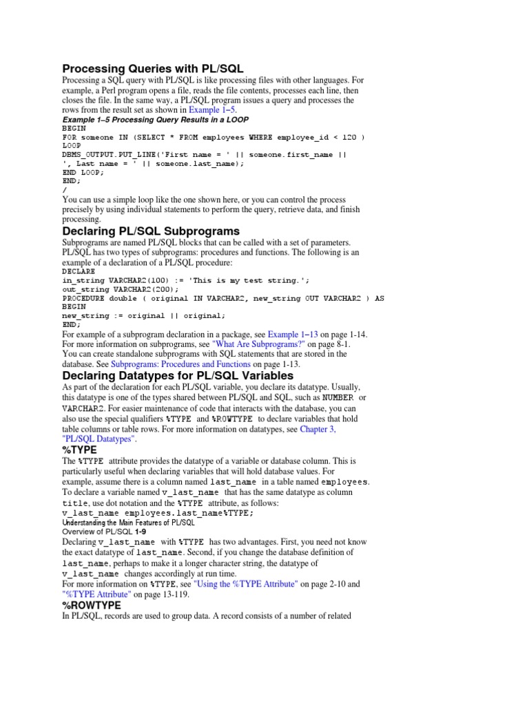 PL/SQL Query Processing | PDF | Pl/Sql | Sql