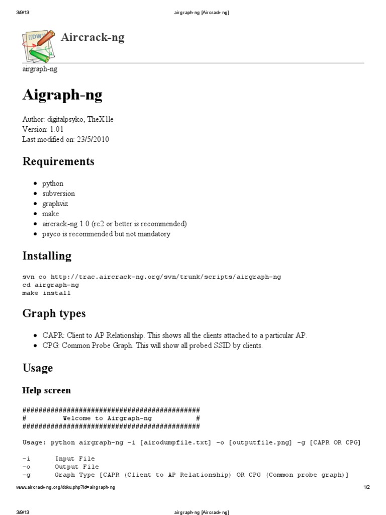 Visualize Wireless Networks with Airgraph-ng | PDF | Free Software ...