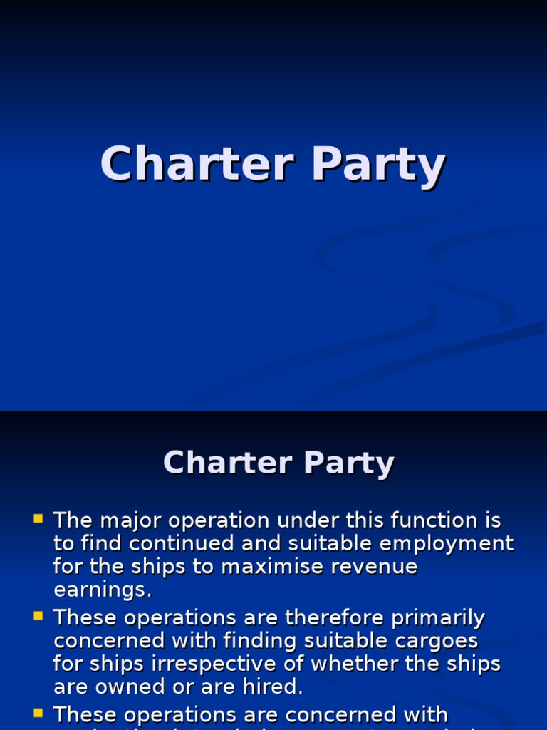 Understanding Charter Party Types | PDF