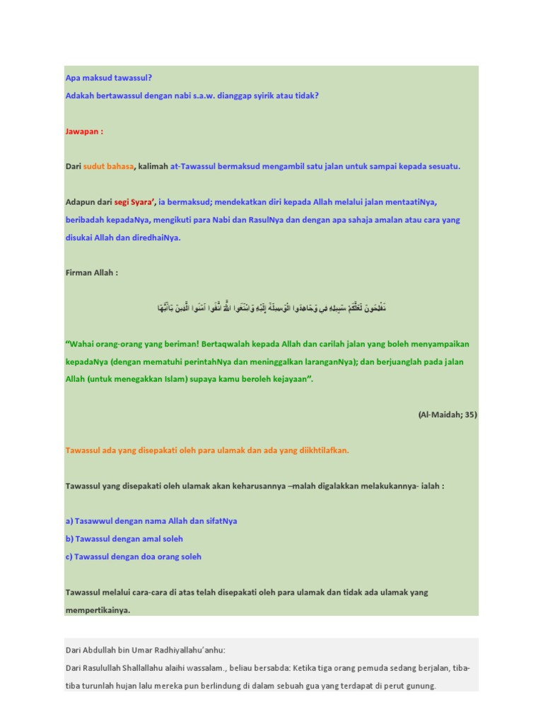 Apa Maksud Tawassul | PDF