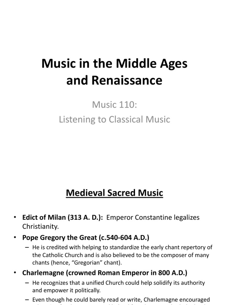 Medieval and Renaissance Music Overview | PDF | Gregorian Chant ...