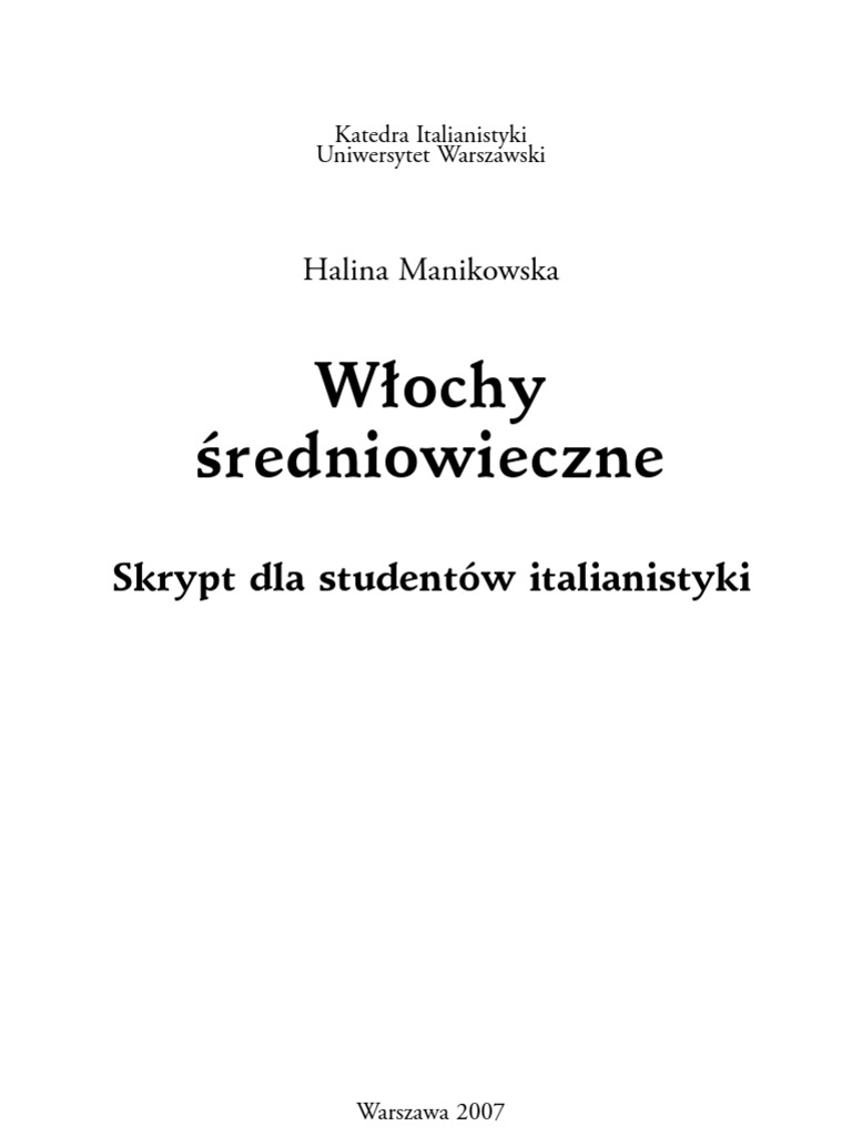 H Manikowska Wlochy Sredniowieczne | PDF