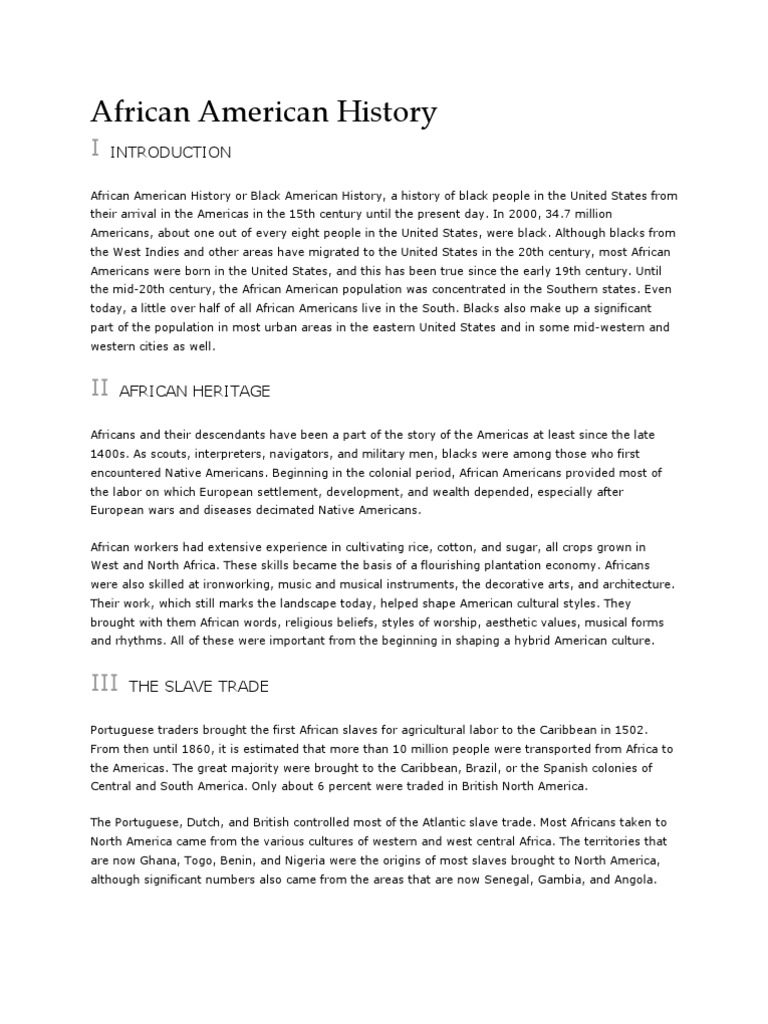 African American History | PDF | Slavery In The United States ...
