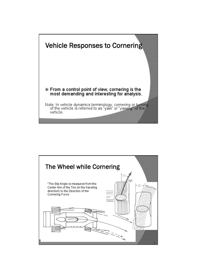 Vehicle Responses To Cornering: The Wheel While Cornering | PDF ...