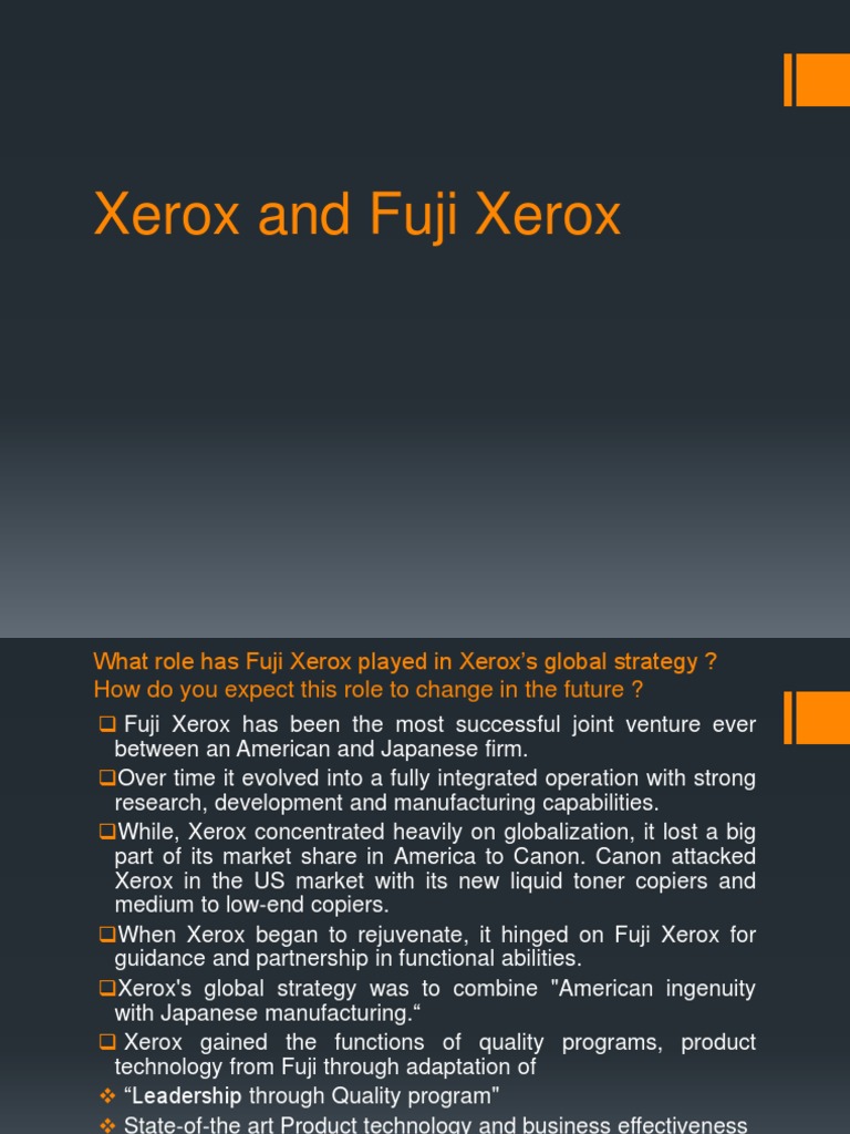 Xerox and Fuji Xerox | PDF | Fujifilm | Photocopier