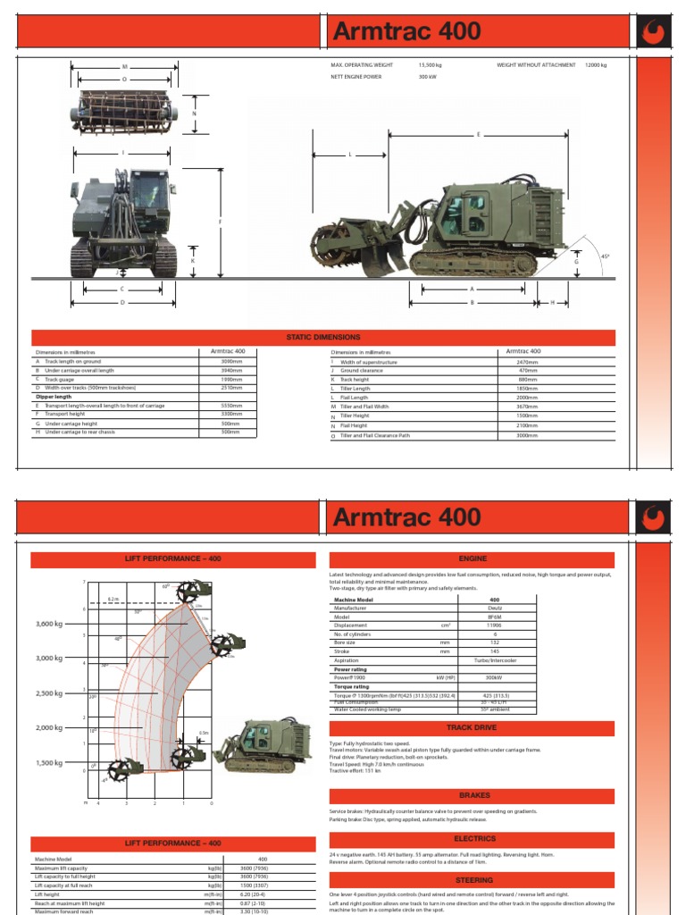 Armtrac 400 Brochures | PDF | Elevator | Transmission (Mechanics)