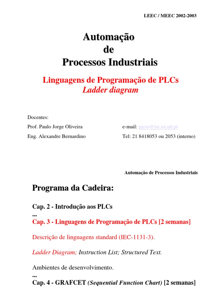 Linguagens de Programação de PLCs | PDF | Automação de design ...
