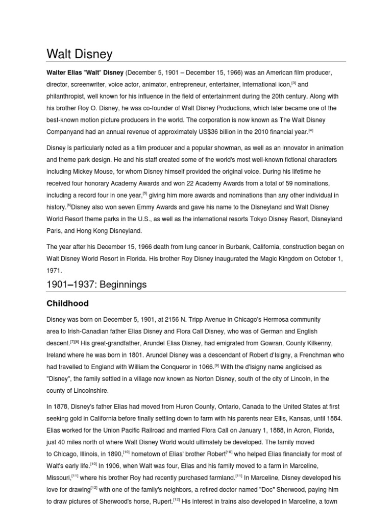 Walt Disney | PDF | Walt Disney | The Walt Disney Company