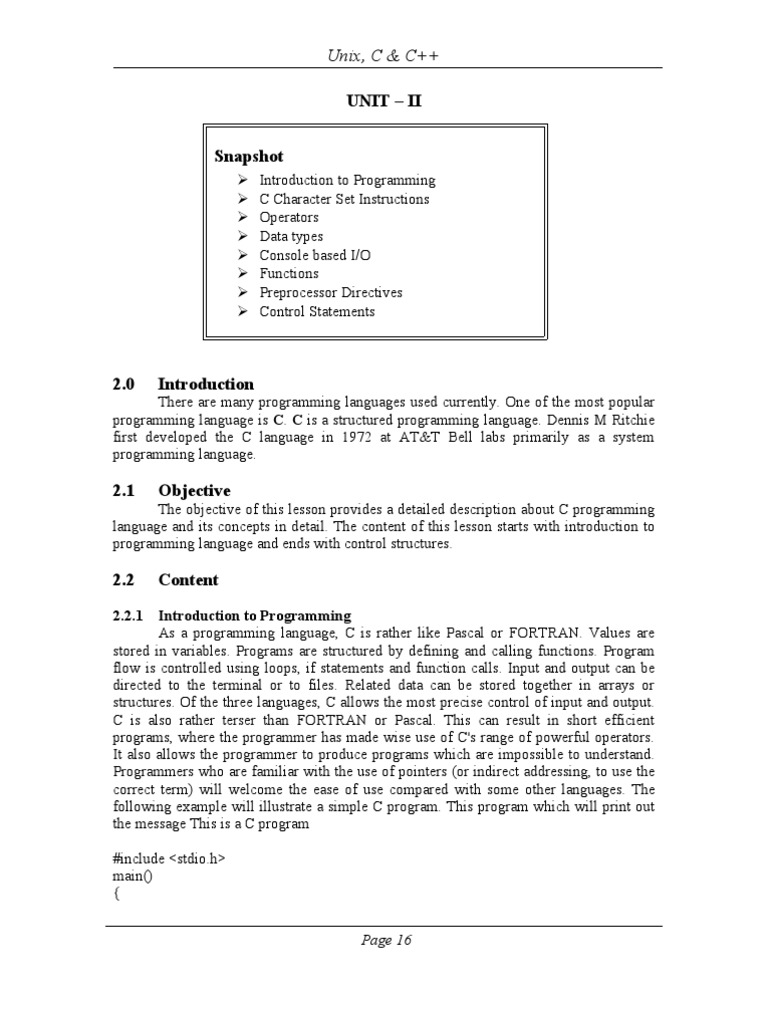 Unit - Ii | Download Free PDF | C (Programming Language) | Control Flow